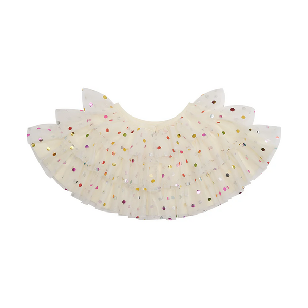 Vanilla polka dot tulle cape - Alva for Kids